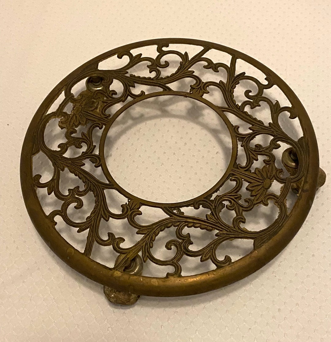 Brass Rolling Plant Stand. Natural Patina Finish, Restore Lustre With ...