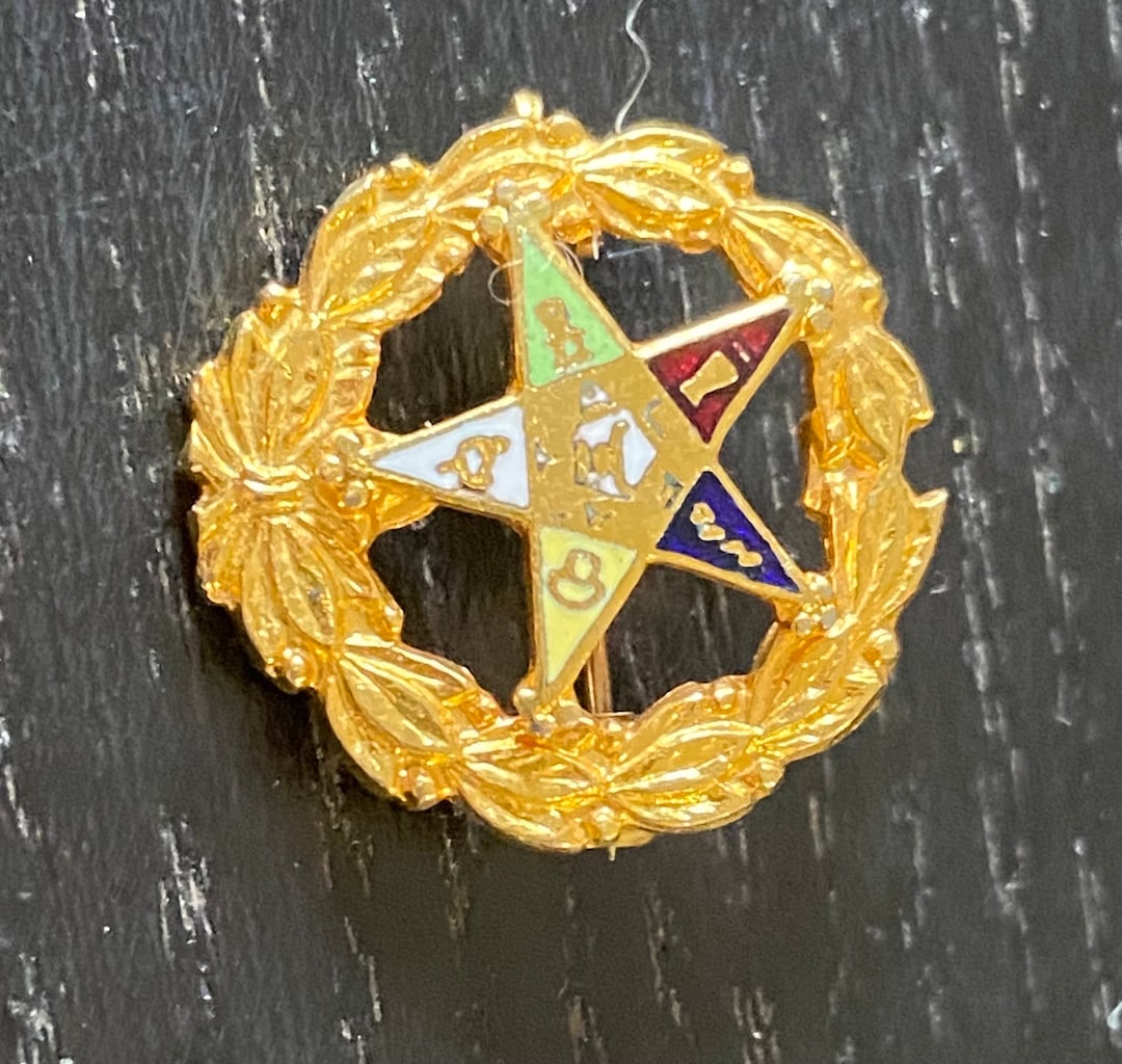 Vintage Eastern Star With Crest Enamel Pin. Measures - Etsy
