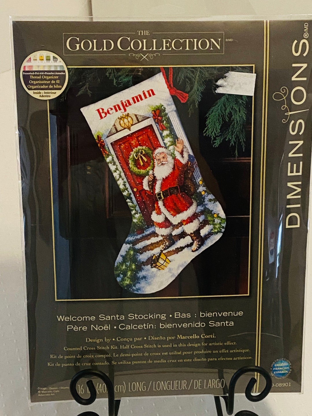 Dimensions Gold Collection Stocking Kit. Welcome Santa ! Original ...