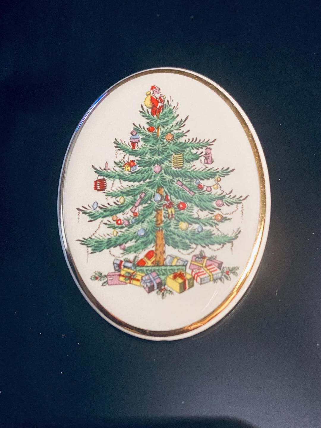 SPODE Christmas Tree Oval Pin. Classic Christmas Tree. - Etsy