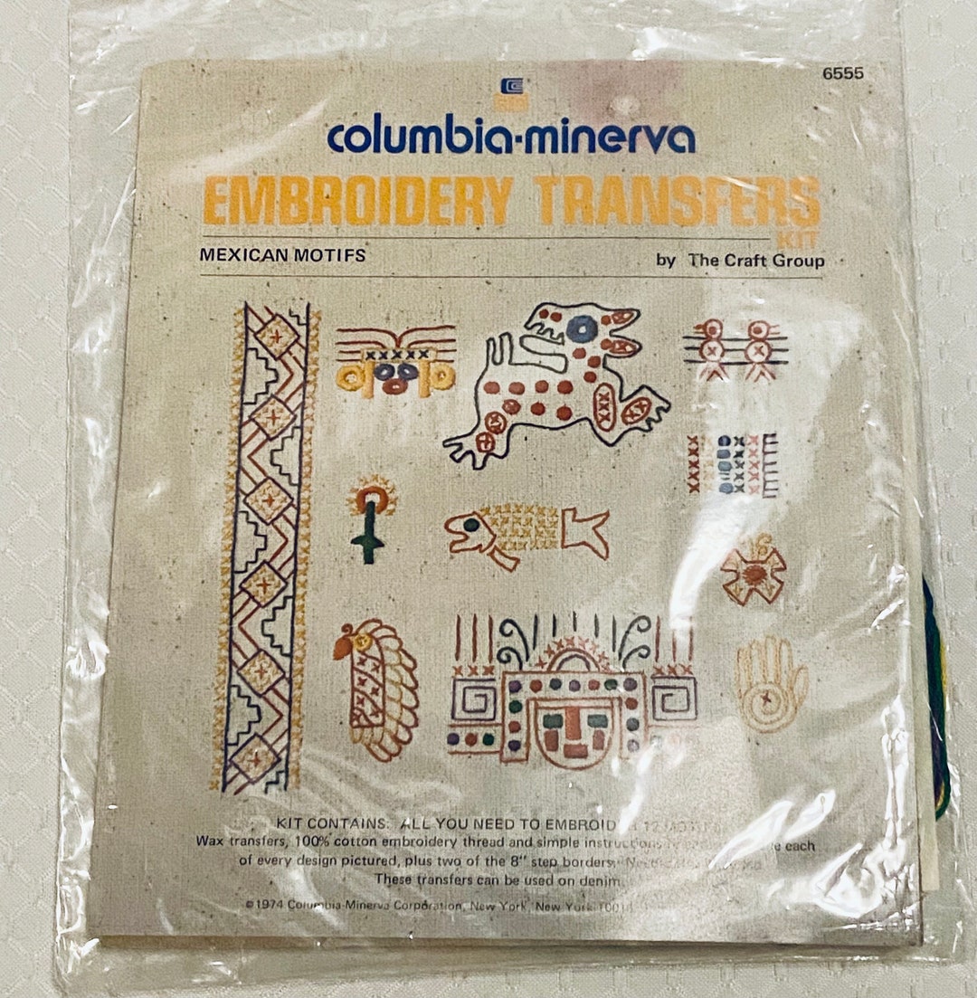 Colombia Minerva Mexican Motif Embroidery Transfers. 1974. - Etsy
