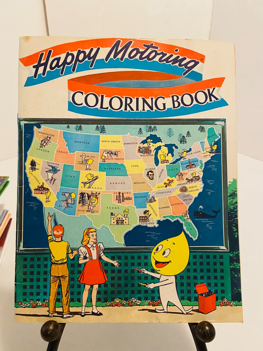 HAPPY MOTORING Coloring Book. Sponsored by Humble Enco Oil Company ...