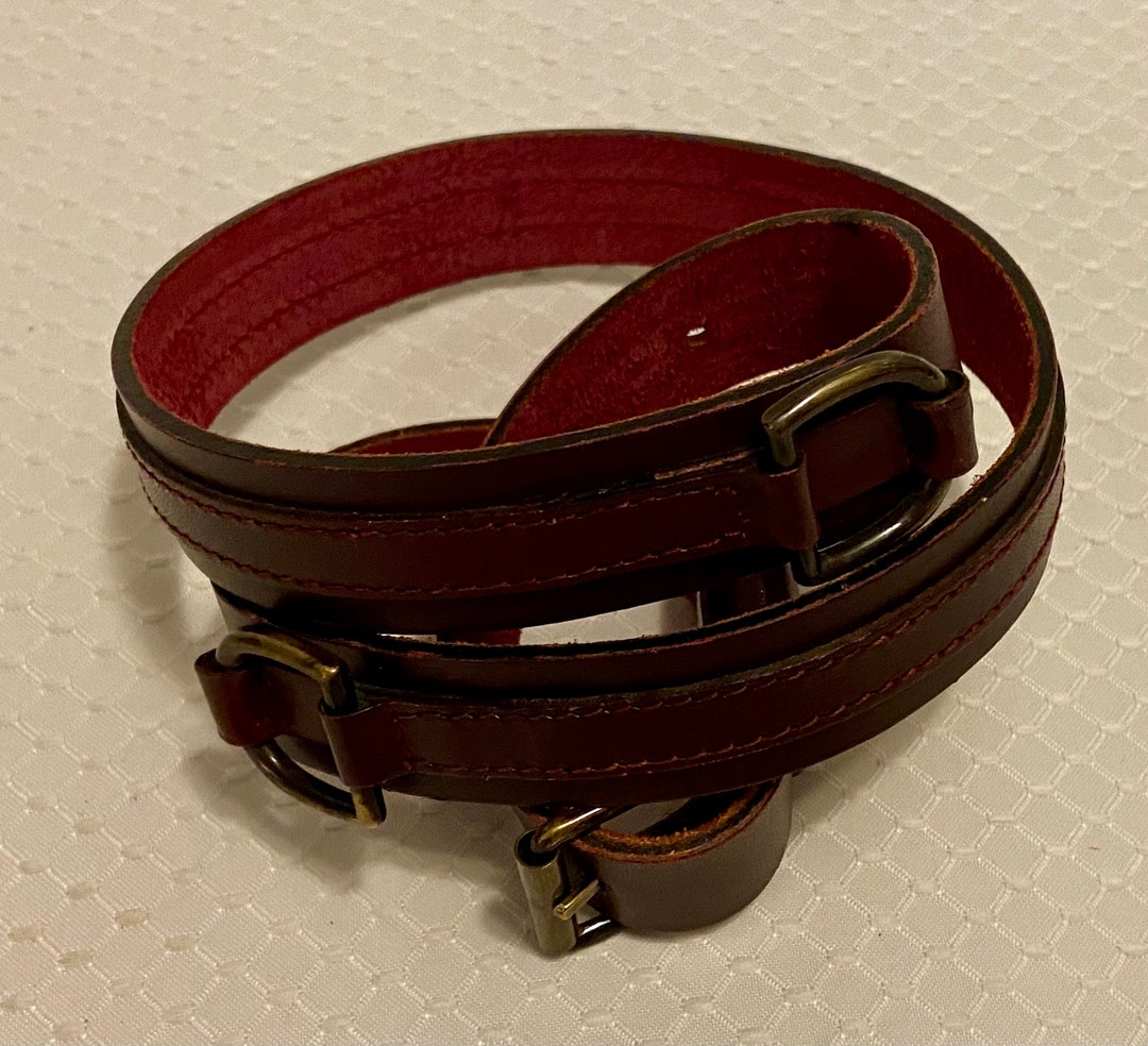 Pappagallo Equestrian Bit Style Dark Maroon Leather Belt. Size M. Tip ...