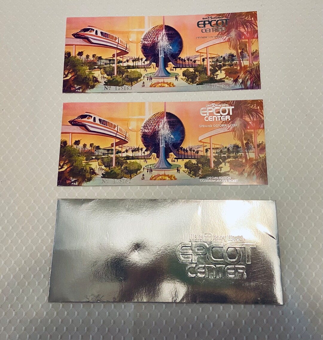 Epcot Opening Day Commerative Tickets, October 1, 1982 - Etsy