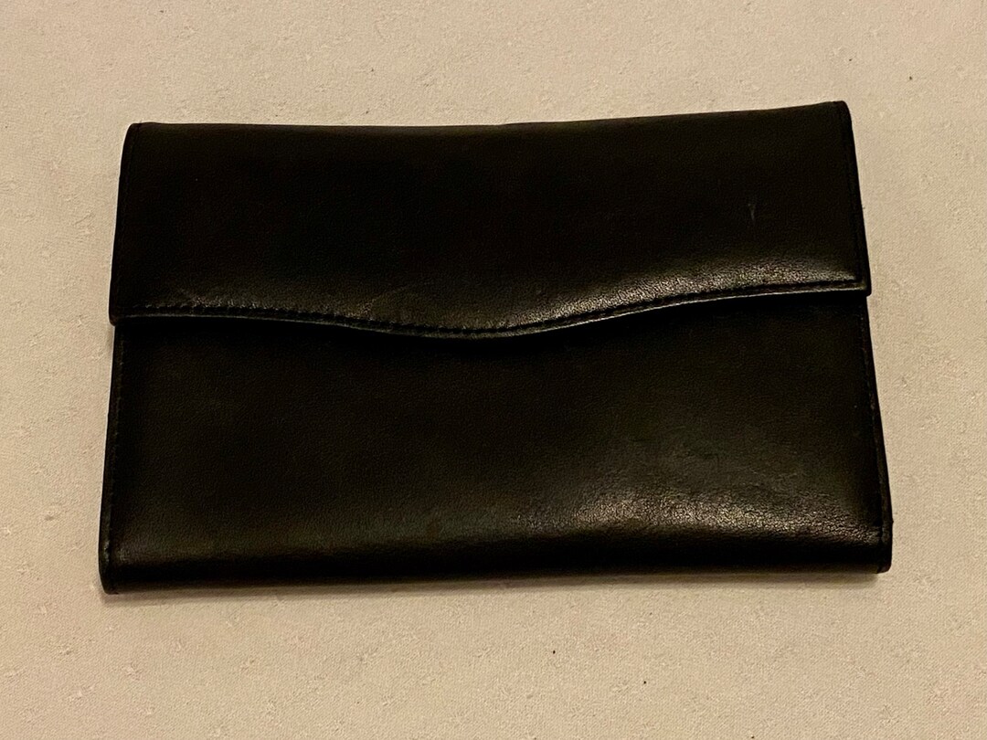 Womens DAYTIMER Organizer Black Leather Wallet. Excellent - Etsy