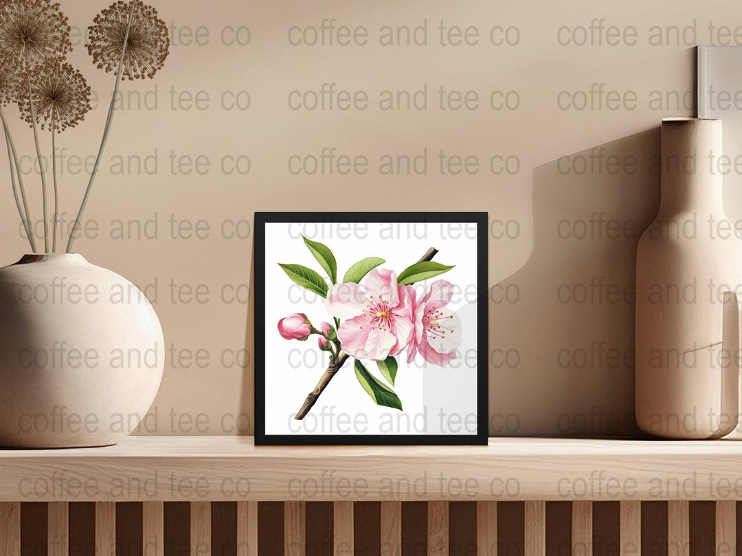 Peach Blossom, Delaware, Watercolor Floral Collection, U.S. State ...