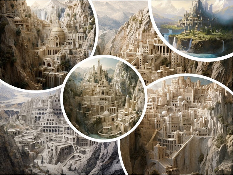 Fantasy Castles and Towers Enchanting Digital Landscape Collection ...