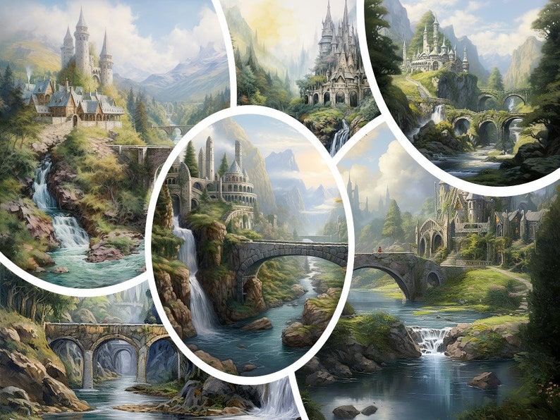 Fantasy Elven Castles - Enchanting Digital Landscape Collection ...
