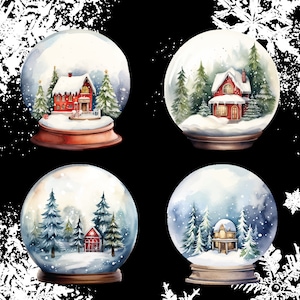 Bundle - Winter Wonderland Snowglobes Clipart Collection: Instant ...