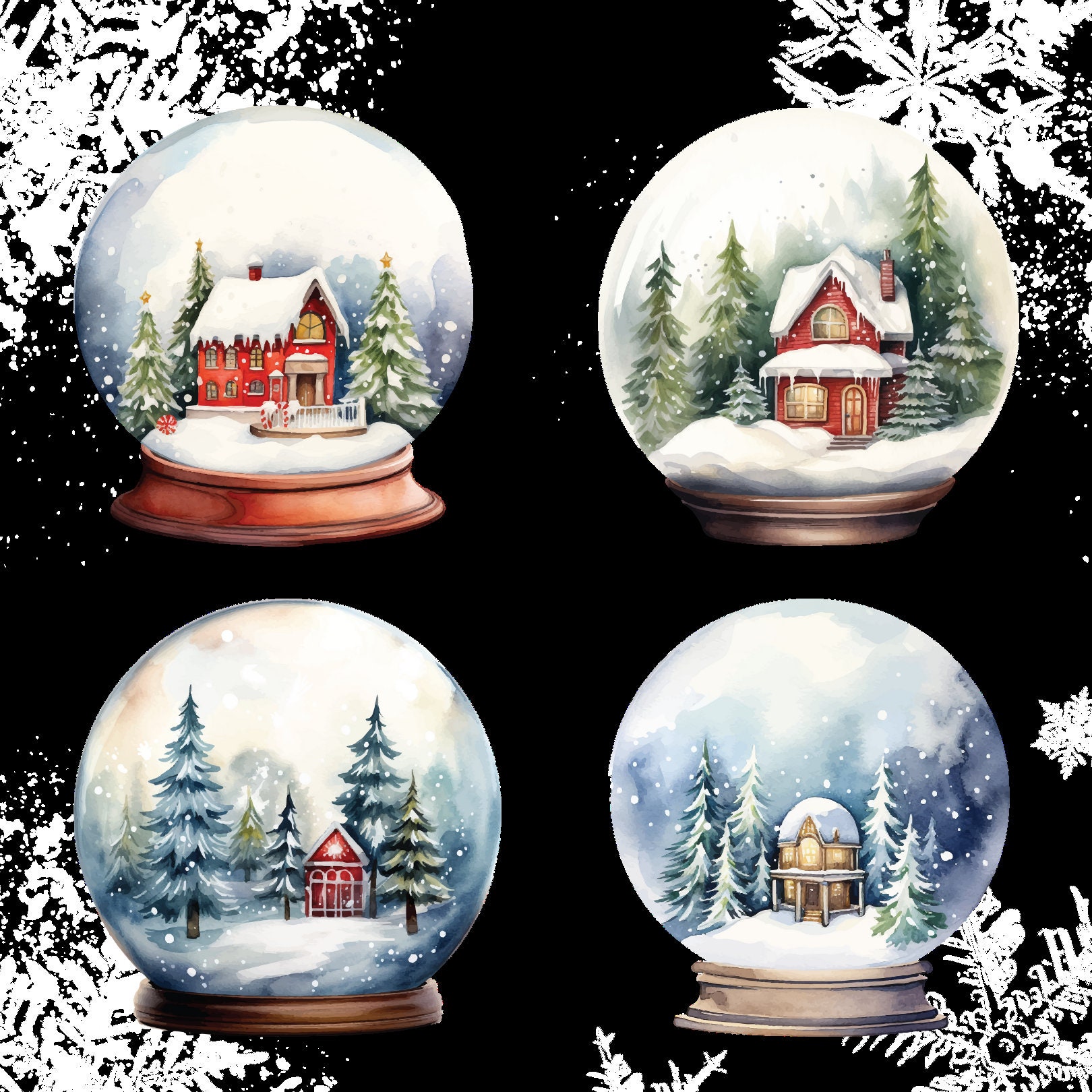Bundle - Winter Wonderland Snowglobes Clipart Collection: Instant ...