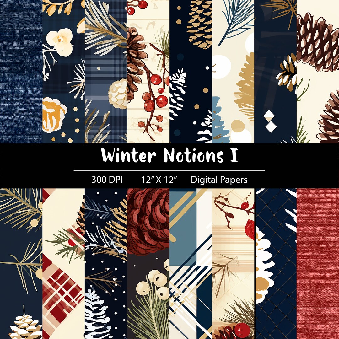 Winter Notions I Digital Paper Pack Cozy Winter & Holiday-themed ...