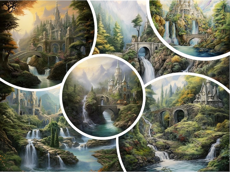 Fantasy Elven Castles - Enchanting Digital Landscape Collection ...