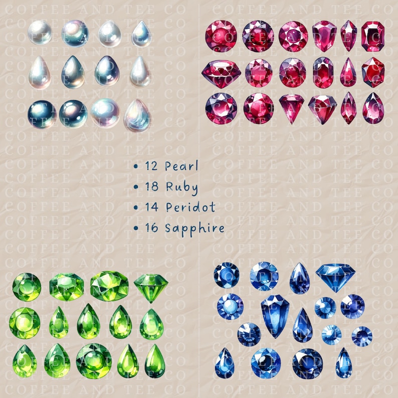 Watercolor Png Birthstone Clipart, High-resolution Gemstones, Births ...