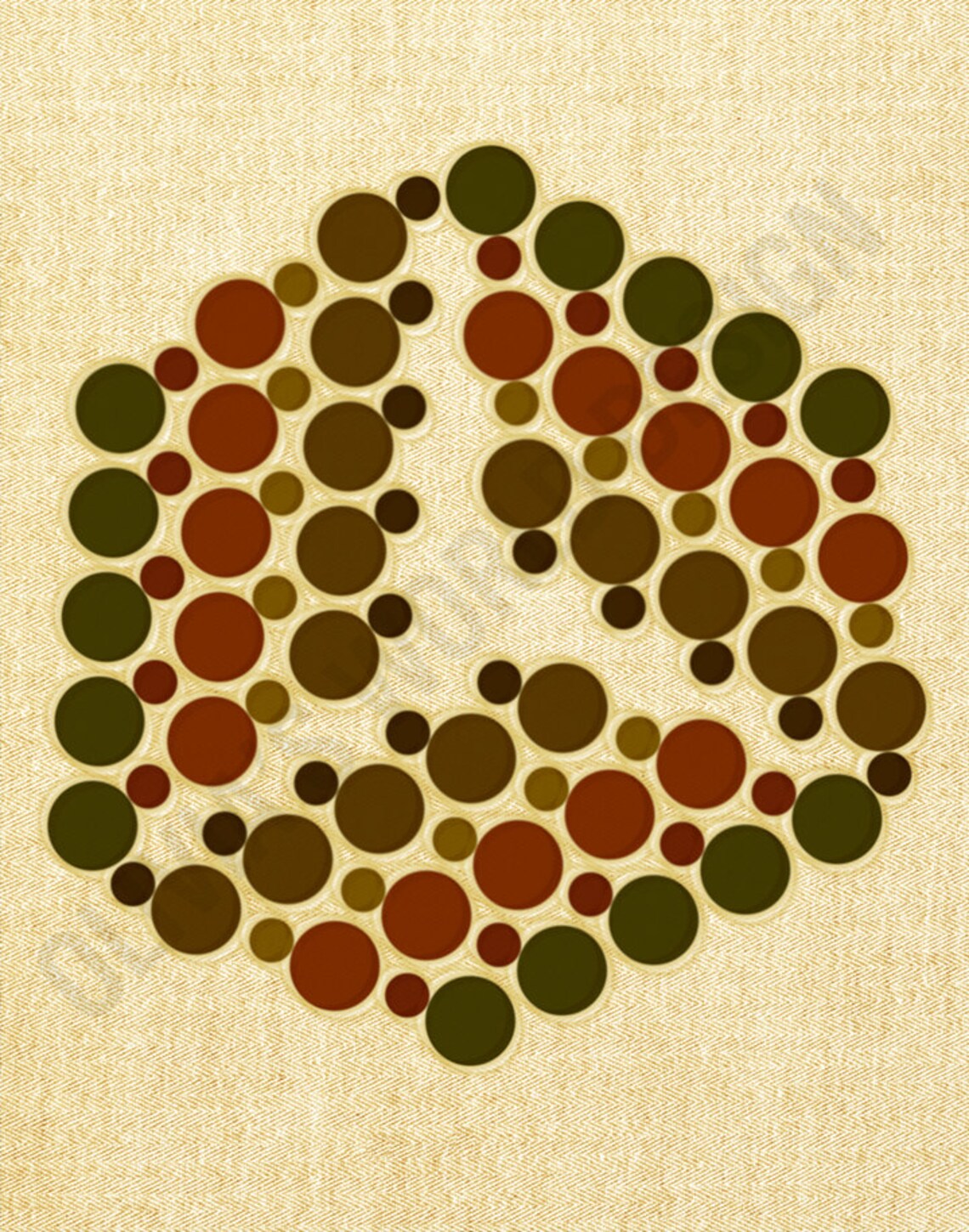 Digital Art Print Earth Color Dot Pattern Retro - Etsy