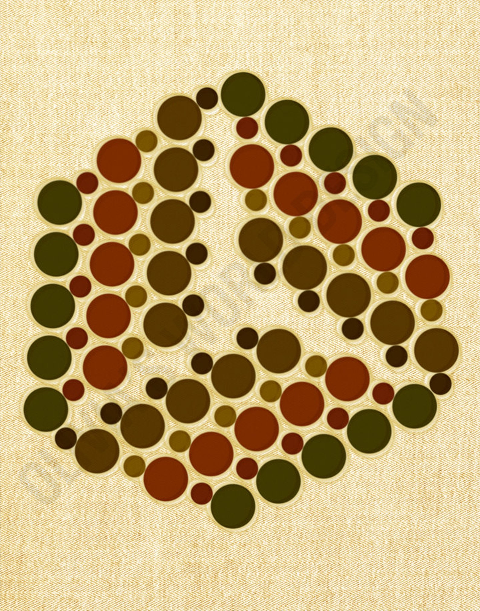 Digital Art Print Earth Color Dot Pattern Retro - Etsy