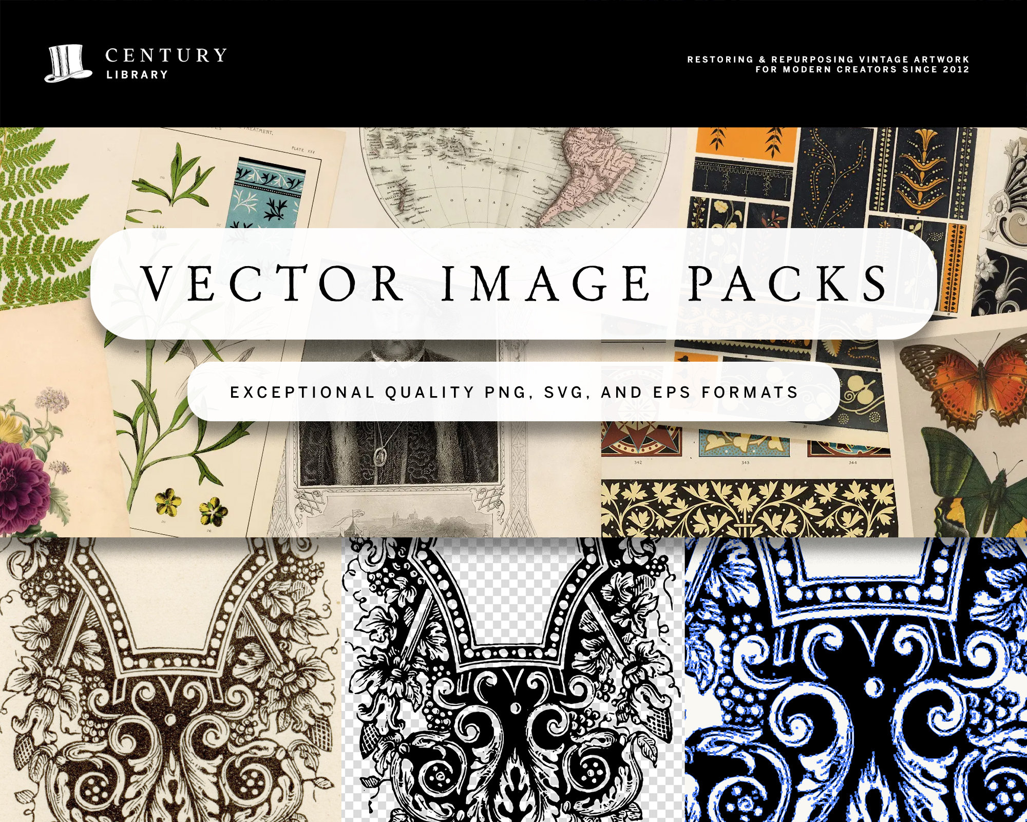 Vintage Victorian Banners and Label Designs in PNG, SVG, and EPS ...