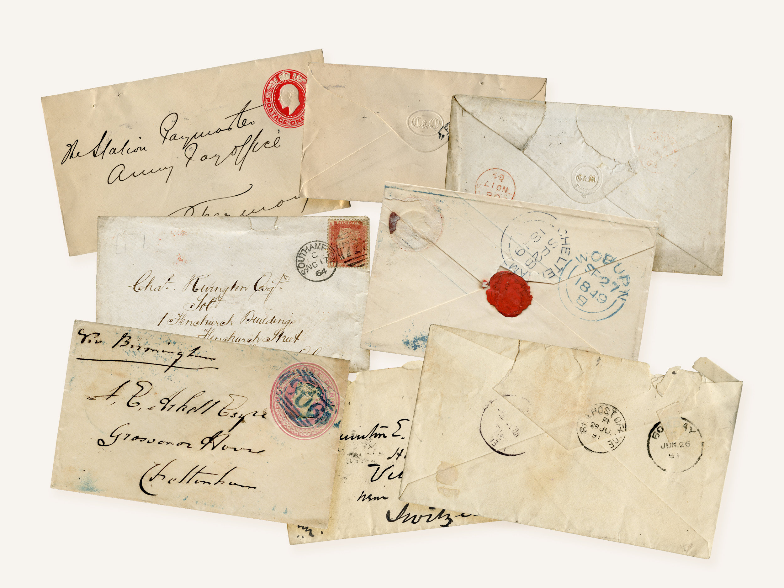 Vintage Printable Ephemera Envelope Textures With Worn Edges, 17 ...