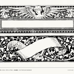 Vintage Victorian Banner / Header Illustrations - Vector Clip Art for ...