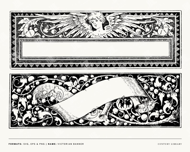 Vintage Victorian Banner / Header Illustrations - Vector Clip Art for ...