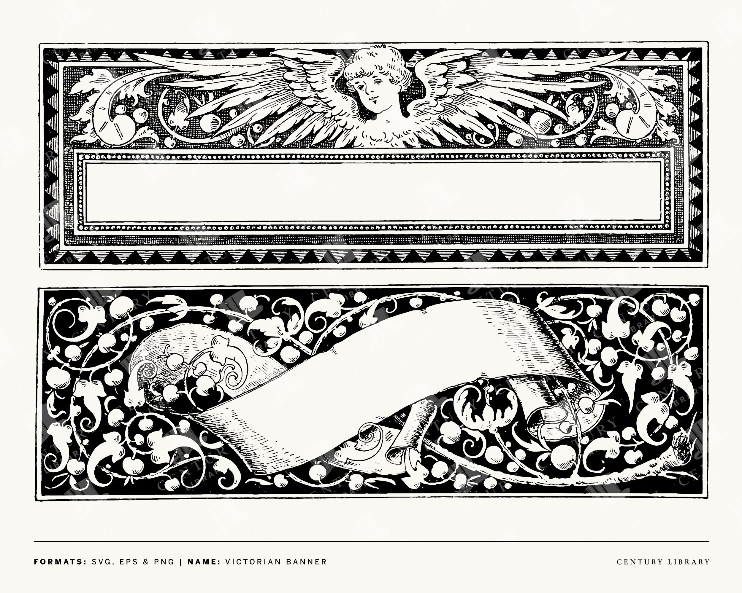 Vintage Victorian Banner / Header Illustrations - Vector Clip Art for ...