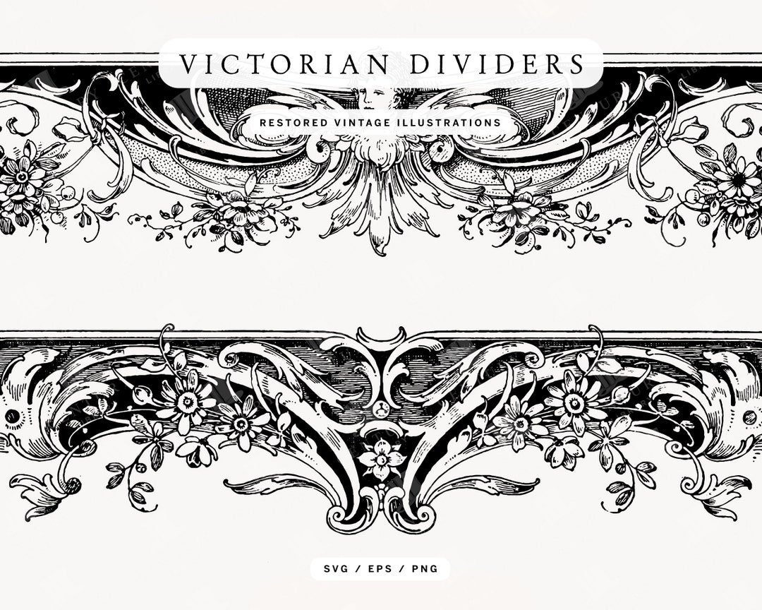 Vintage Victorian Dividers for Invitations, Print Design, Scrapbooking ...