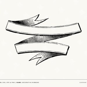 Vintage Ribbon and Banner Line Art Illustrations - Decorative and ...