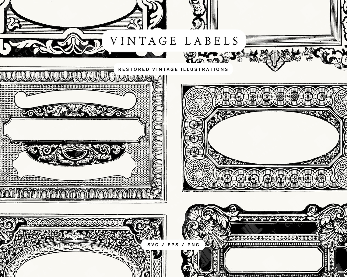 Vintage Label and Logo Template Designs in SVG, PNG, and EPS Image ...