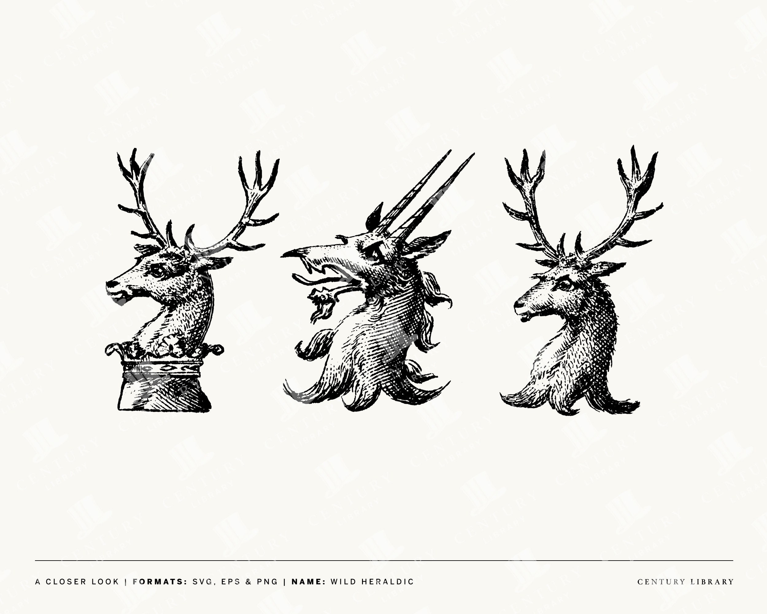 Hand Drawn Heraldry Animal Icon Illustrations in SVG, PNG, and EPS ...