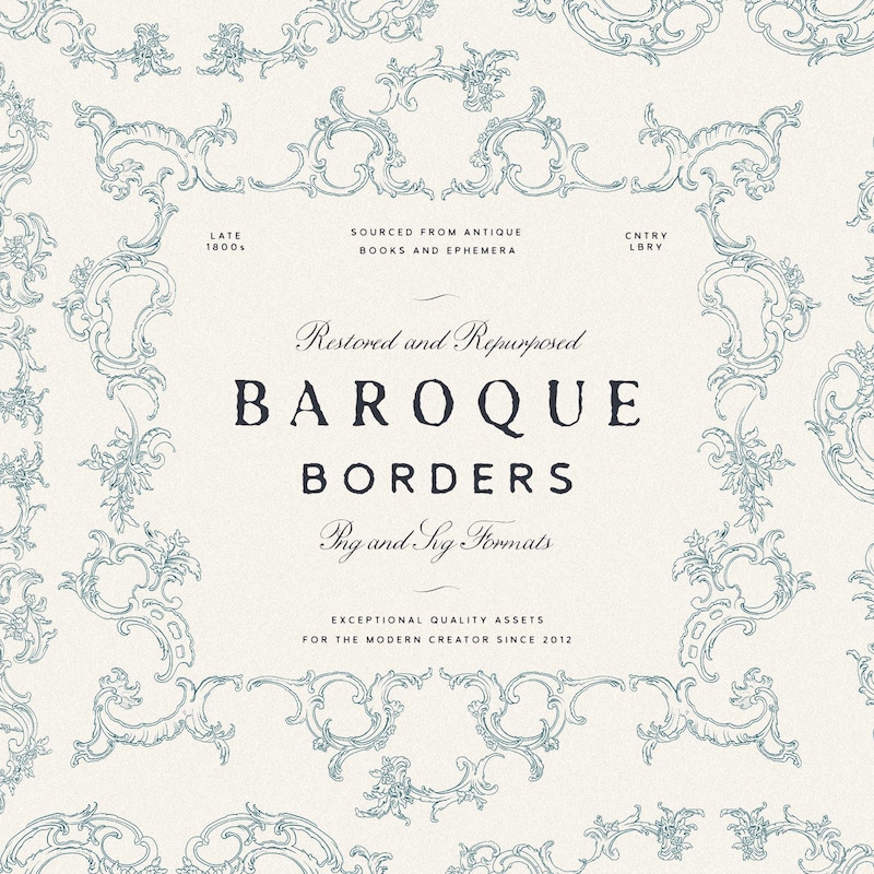 Blue Baroque Border - Etsy