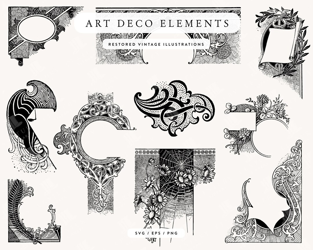 Downloadable Art Deco Design Assets in SVG, EPS, and PNG Image Formats ...