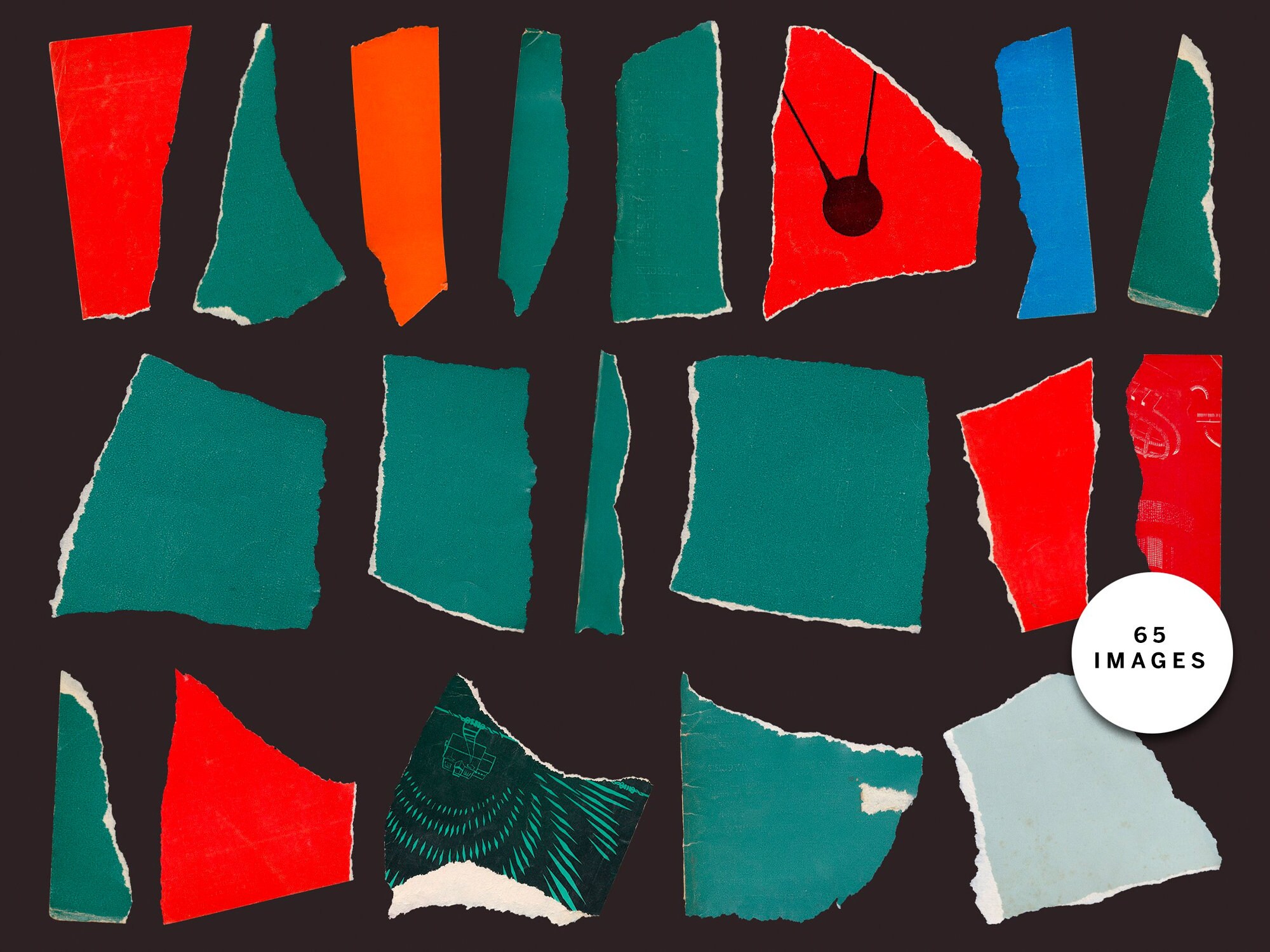 Torn Paper Texture PNG Bundle, 65 Ripped Paper Textures, Paper ...