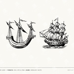 Heraldic Nautical Icon Illustrations Downloadable Anchor, Ship, and ...