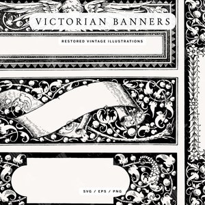 Vintage Victorian Banner / Header Illustrations - Vector Clip Art for ...