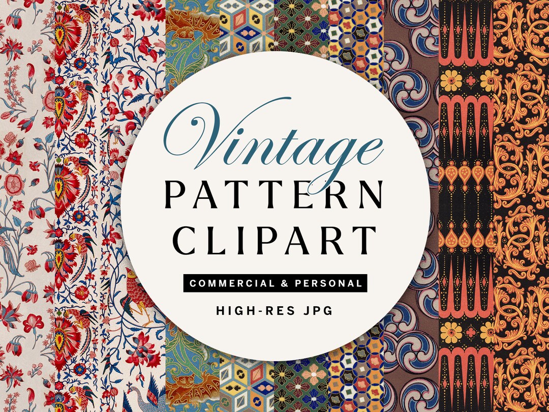 Vintage Digital Paper Patterns, 10 High-resolution 1900s Antique ...