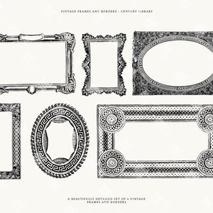 Vintage Borders and Frame Clip Art - Victorian Decorative Design Assets ...