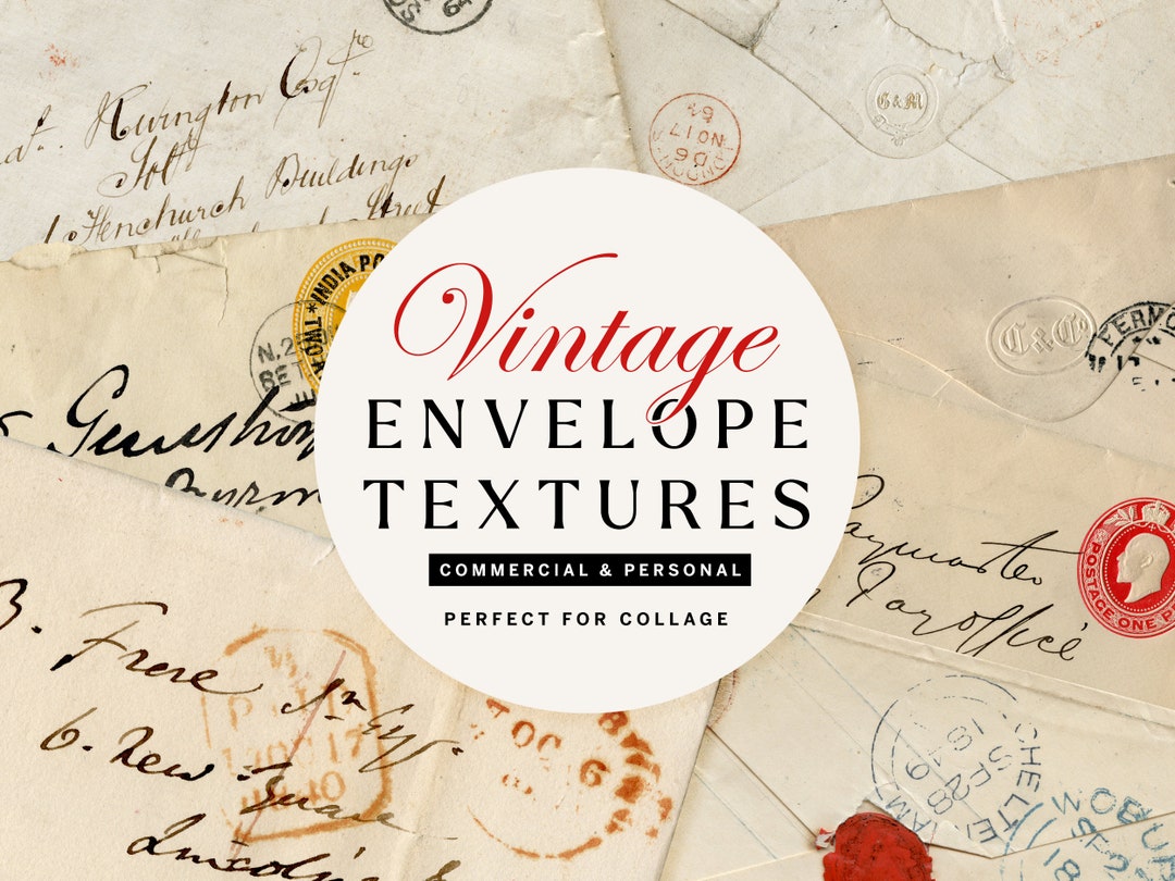 Vintage Printable Ephemera Envelope Textures With Worn Edges, 17 ...