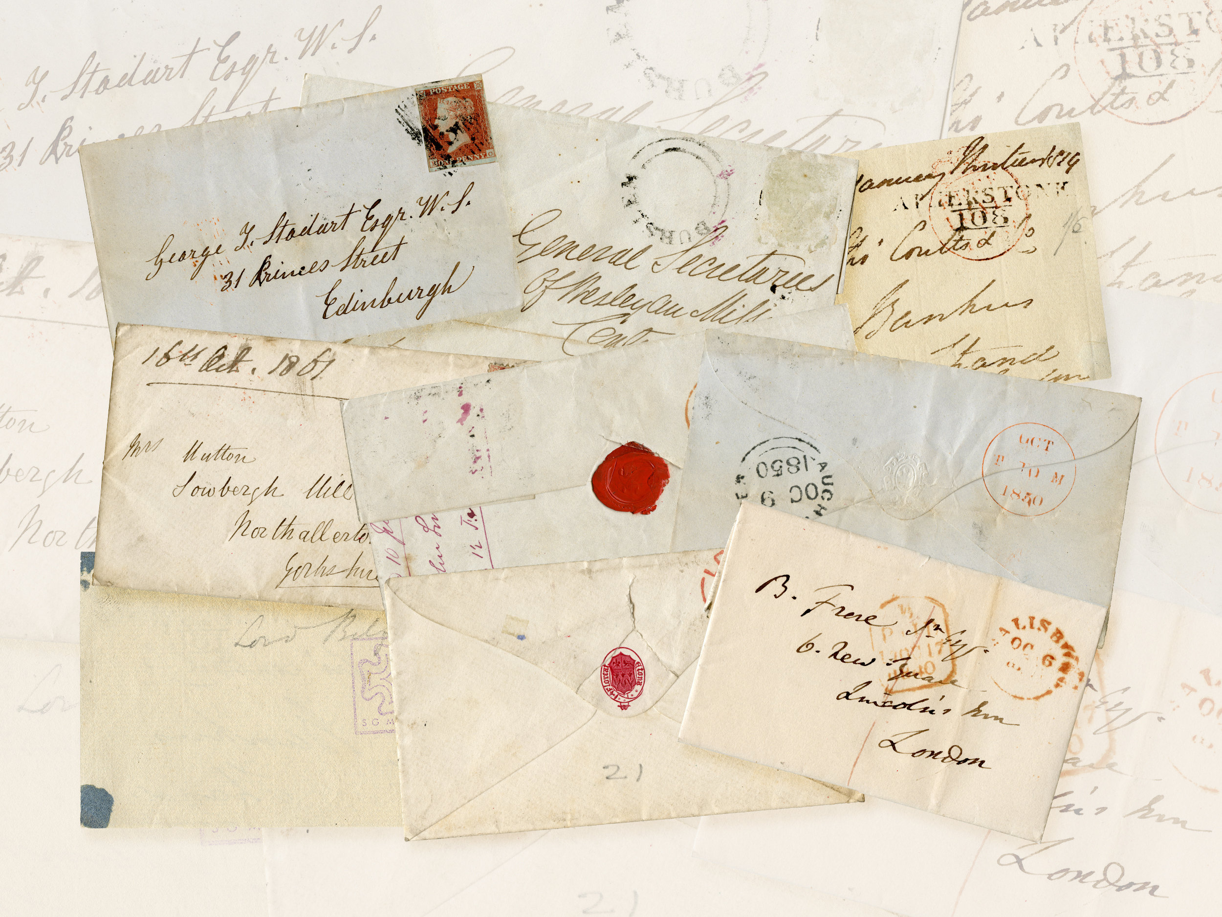 Vintage Printable Ephemera Envelope Textures With Worn Edges, 17 ...