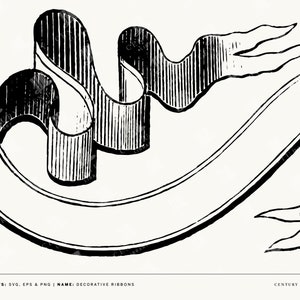 Vintage Ribbon and Banner Line Art Illustrations - Decorative and ...