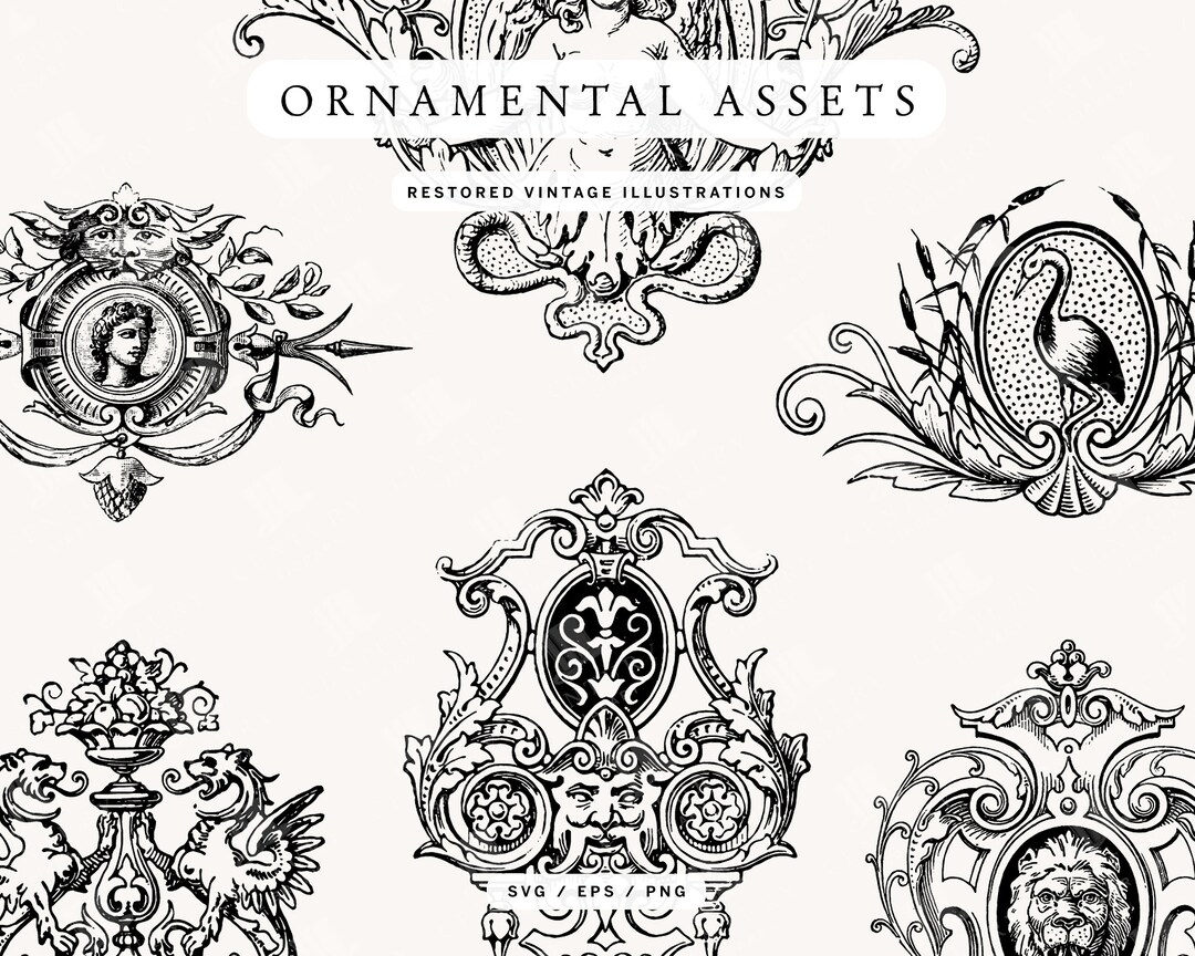 Isolated Victorian Decorative Design Assets in PNG, SVG, and EPS ...
