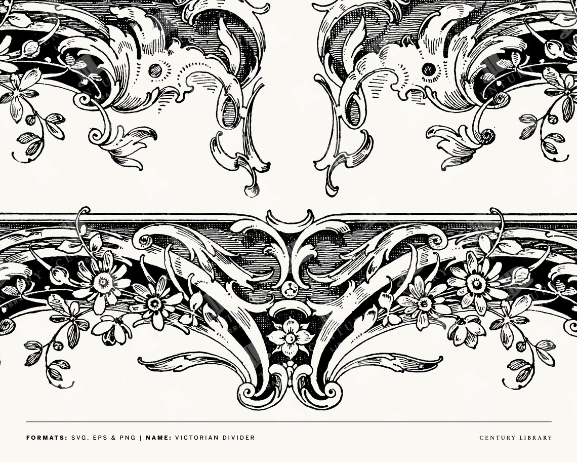 Vintage Victorian Dividers for Invitations, Print Design, Scrapbooking ...