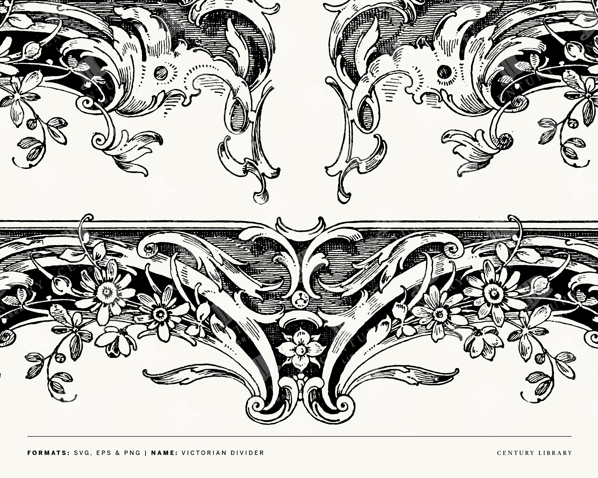 Vintage Victorian Dividers for Invitations, Print Design, Scrapbooking ...