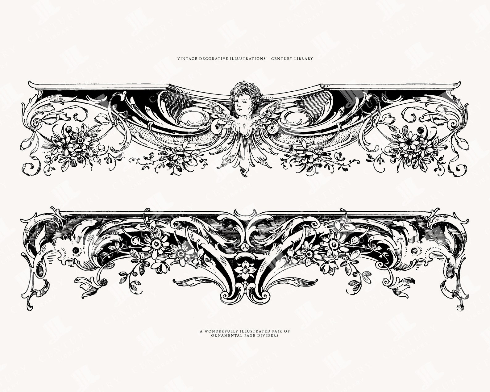 Vintage Victorian Dividers for Invitations, Print Design, Scrapbooking ...