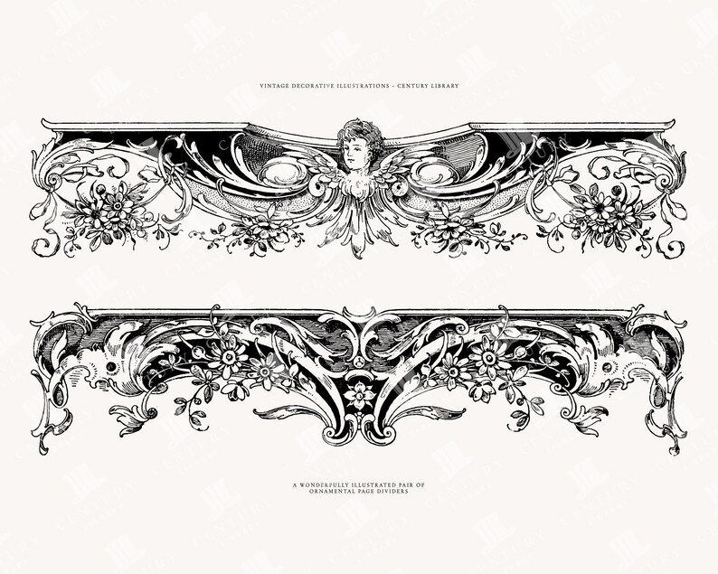 Vintage Victorian Dividers for Invitations, Print Design, Scrapbooking ...