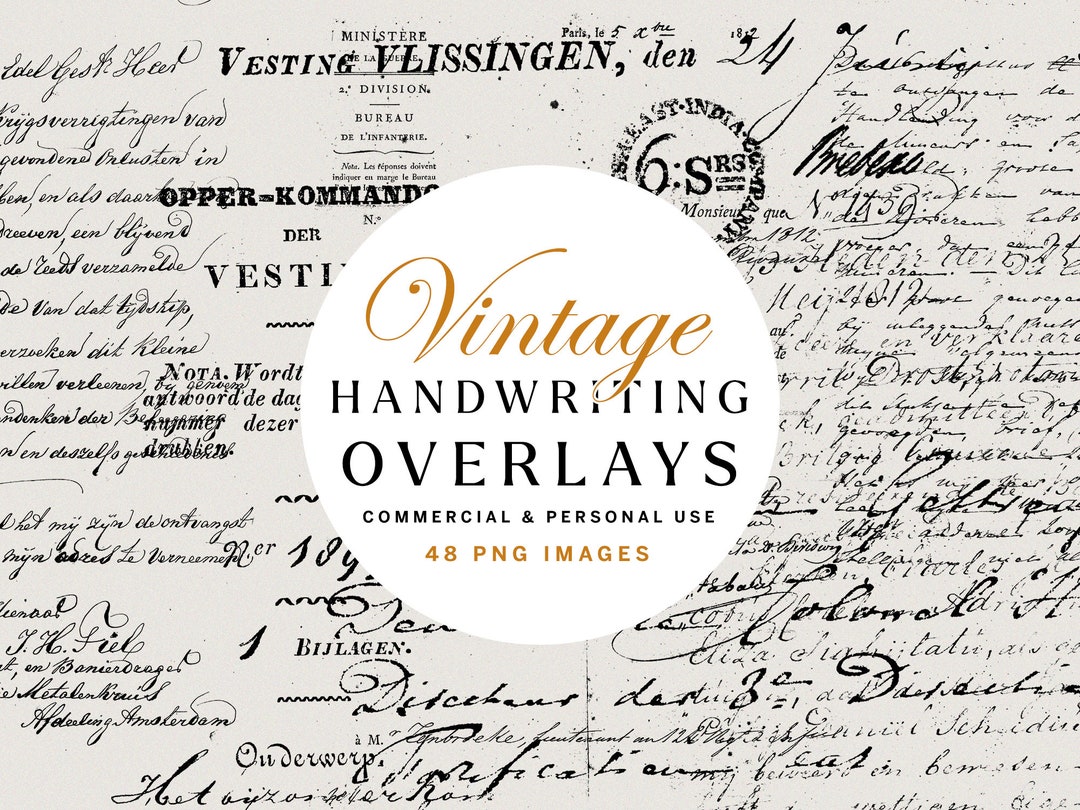 Vintage Handwritten Overlay PNG Clipart: Ephemera Textures (digital ...