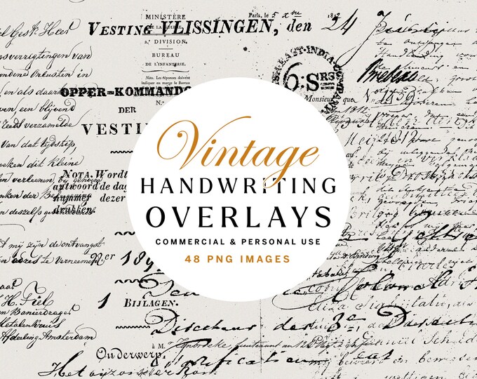 Vintage Handwritten Overlay PNG Clipart: Ephemera Textures (digital ...