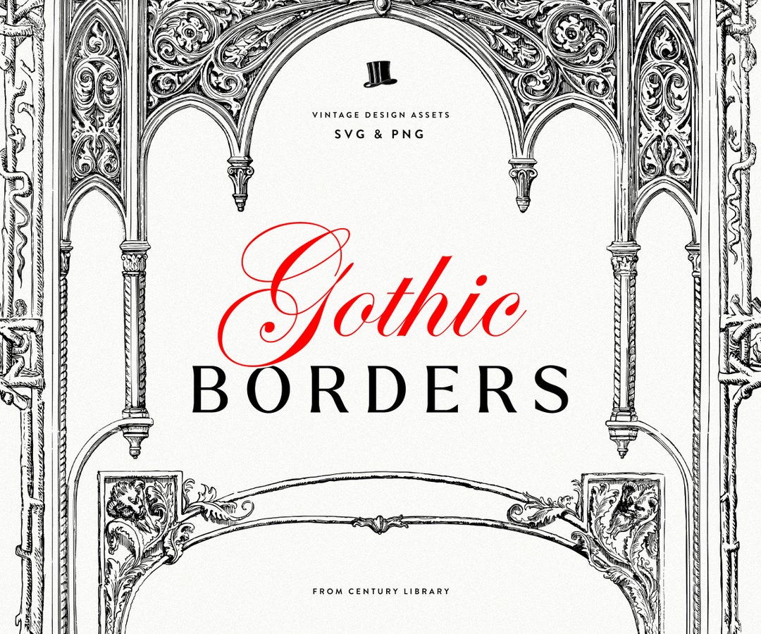 Gothic Borders & Frames for Invitations, Print Design, Packaging, and ...