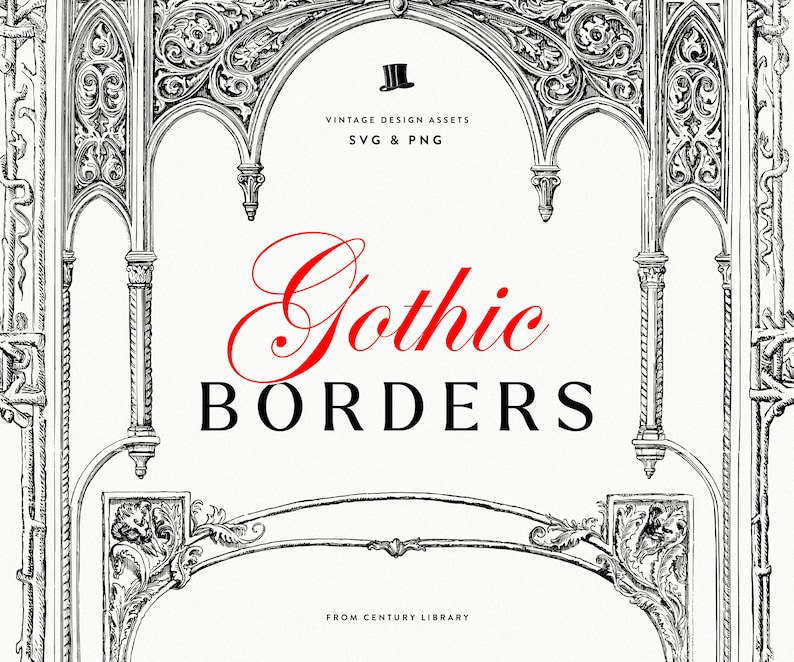 Gothic Borders & Frames for Invitations, Print Design, Packaging, and ...