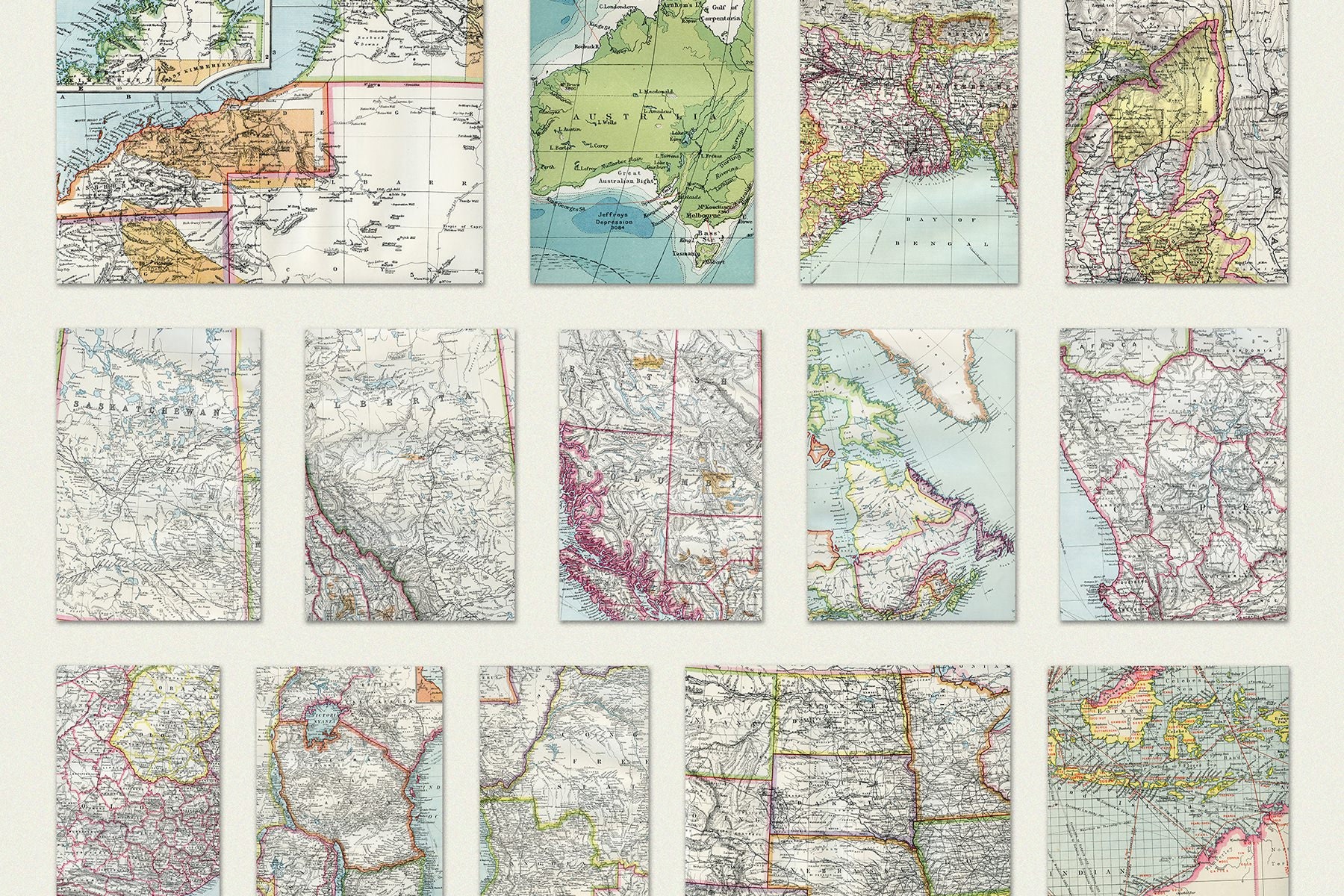 130 Vintage Maps of the World super High Resolution JPG | Etsy