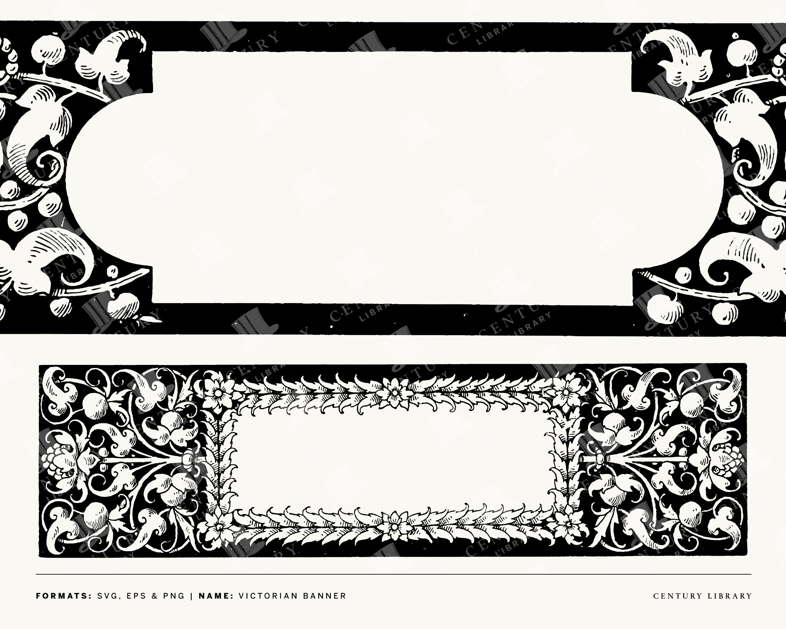 Vintage Victorian Banner / Header Illustrations - Vector Clip Art for ...