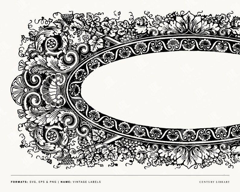 Downloadable Label SVG Images, Vintage Decorative Labels Line Art From ...